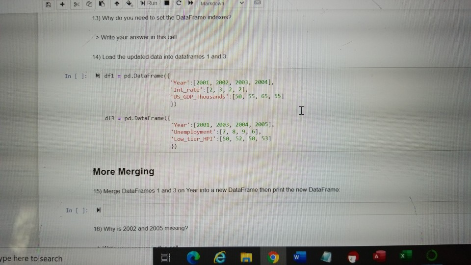 Solved Complete the notebook Joining and Merging Dataframes | Chegg.com