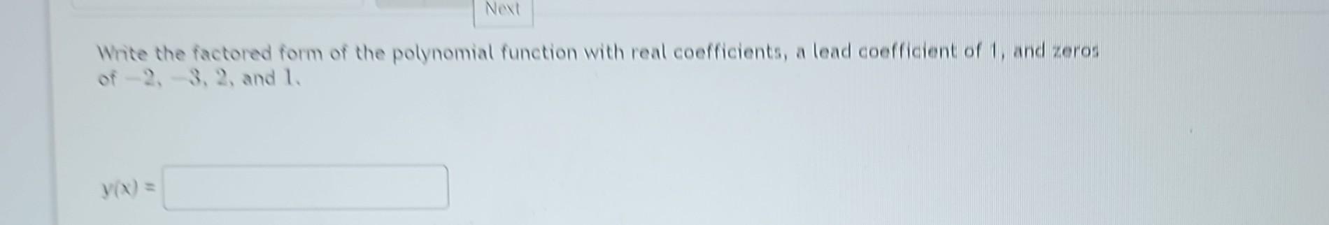 [Solved]: Write the factored form of the polyno
