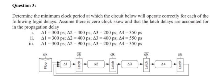 Solved Determine the minimum clock period at which the | Chegg.com