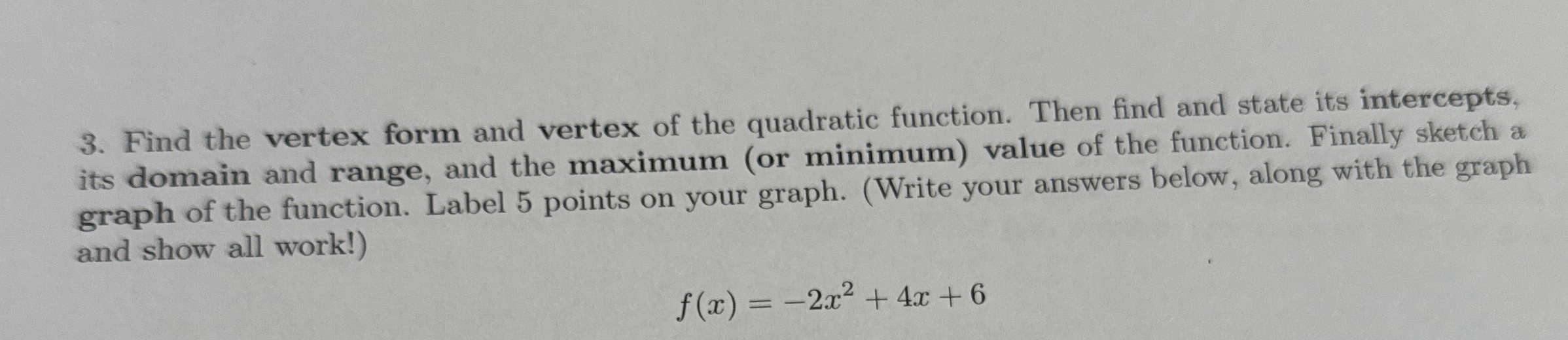 Solved Find the vertex form and vertex of the quadratic | Chegg.com