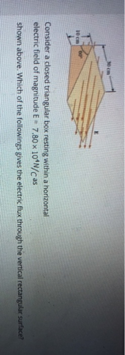 Solved 10 cm Consider a closed triangular box resting within | Chegg.com