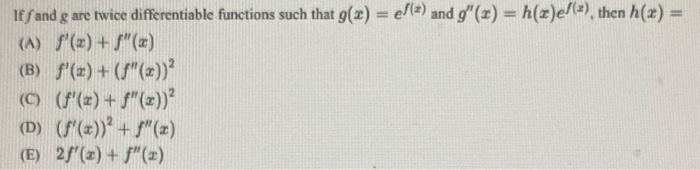 Solved If f and g are twice differentiable functions such | Chegg.com