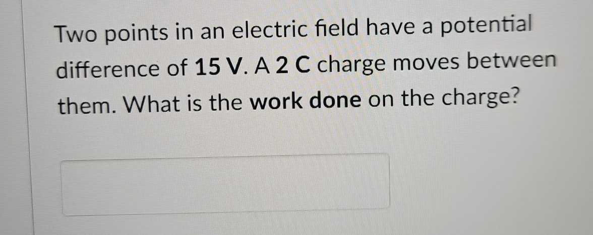 Solved Two points in an electric field have a potential | Chegg.com