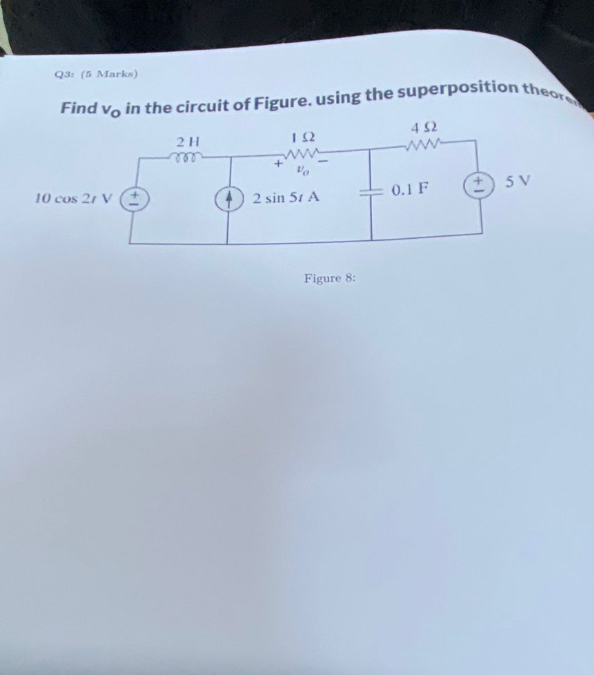Solved Q3: (5 ﻿Marks)Find v0 ﻿in the circuit of Figure. | Chegg.com