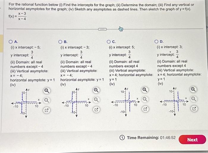 Solved For the rational function below (i) Find the | Chegg.com
