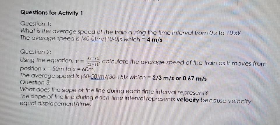 Solved Questions for Activity 1Question I:What is the | Chegg.com