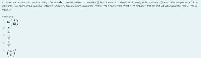Solved Consider an experiment that involves rolling a fair | Chegg.com