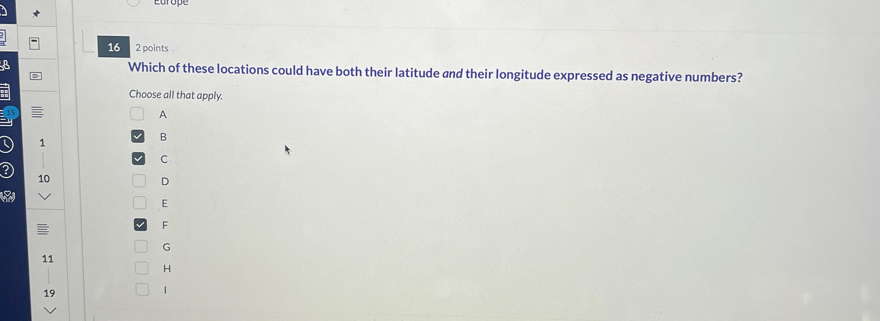 Solved 2 ﻿pointsWhich of these locations could have both | Chegg.com