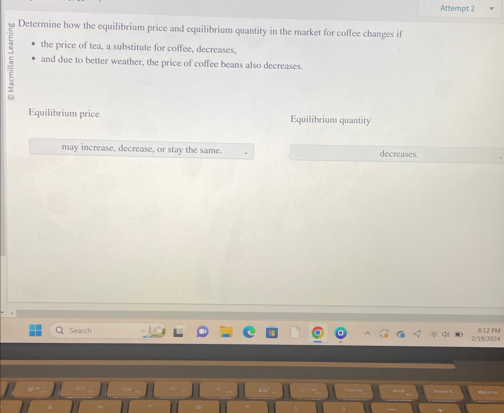 Solved Determine how the equilibrium price and equilibrium | Chegg.com