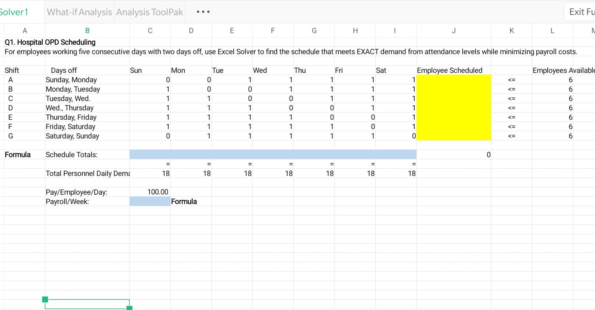 Solved Solver 1 What-if Analysis Analysis ToolPak Exit Fu D | Chegg.com