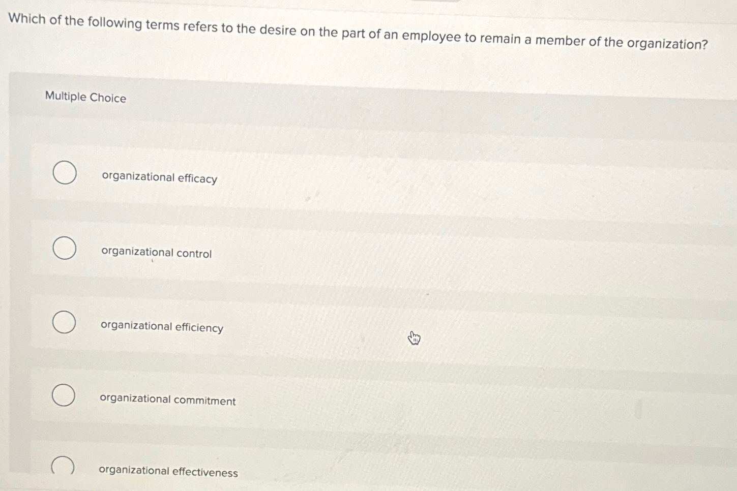 Solved Which of the following terms refers to the desire on | Chegg.com
