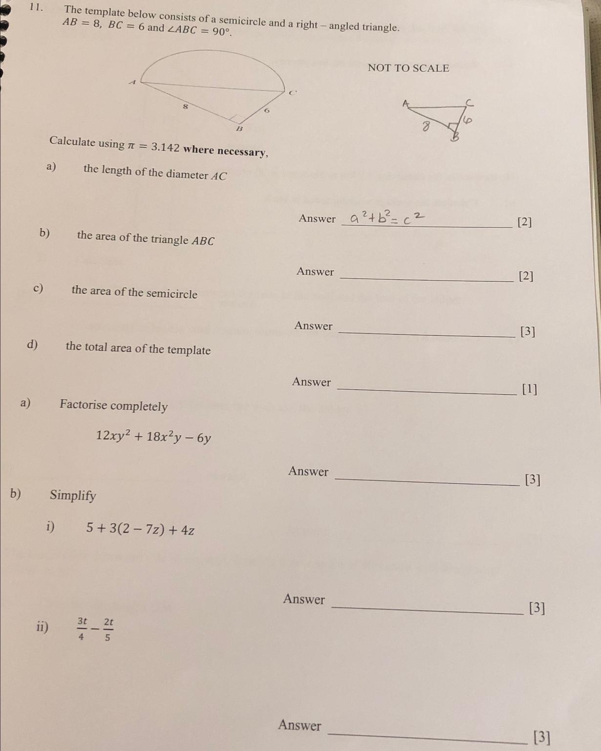 Solved The template below consists of a semicircle and a | Chegg.com