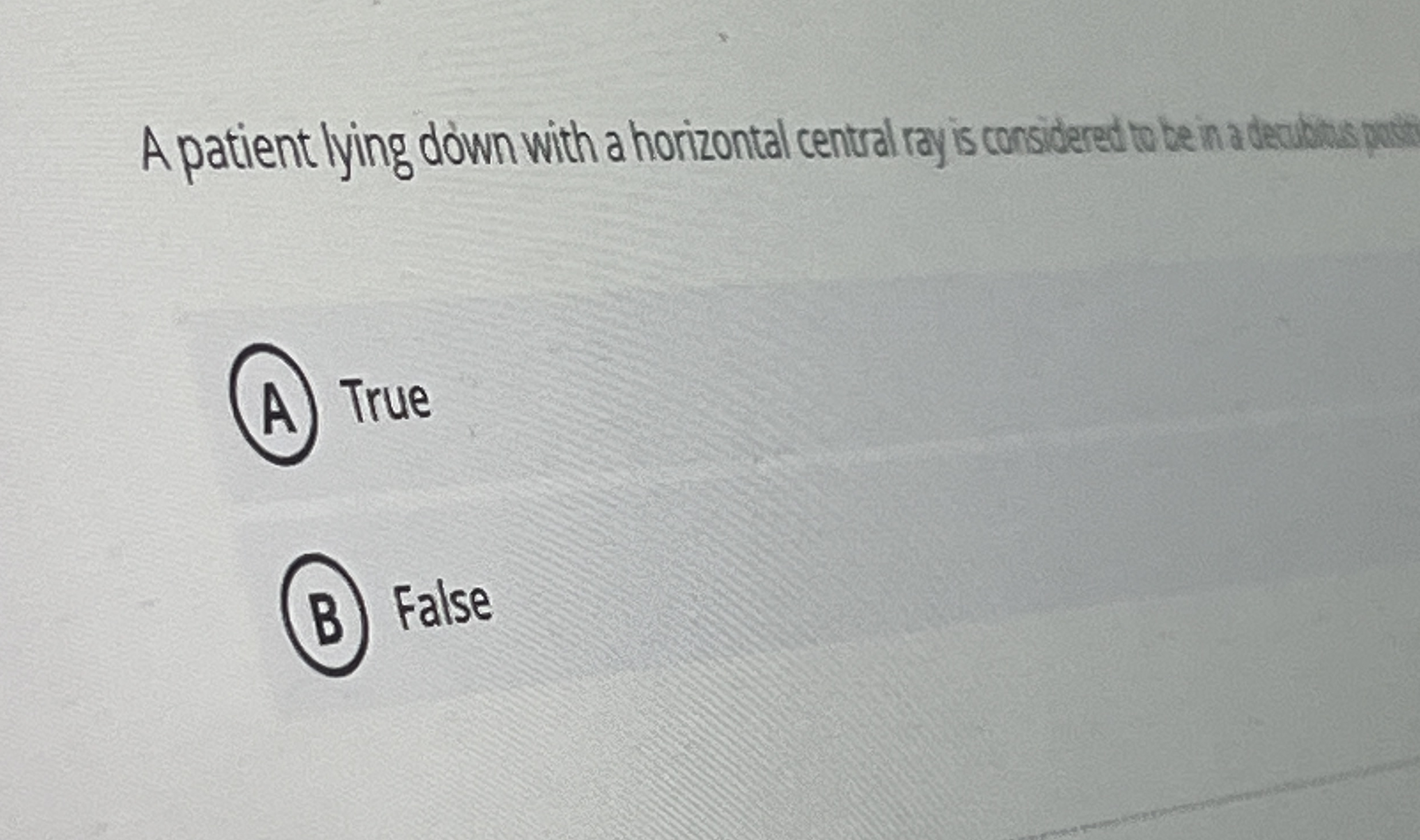 Solved A patient lying down with a horizontal central ray is | Chegg.com