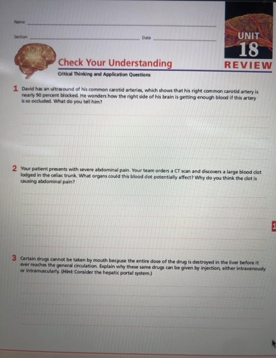 Solved Name Section Date UNIT 18 Check Your Understanding | Chegg.com