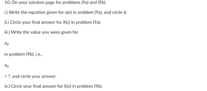 Solved Solve (9a) and (9b) on a single sheet of paper. 9a. | Chegg.com