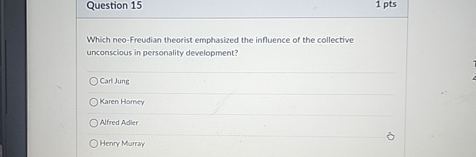 Solved Question 151 ptsWhich neo-Freudian theorist | Chegg.com Solved Question 151 ptsWhich neo-Freudian theorist | Chegg.com