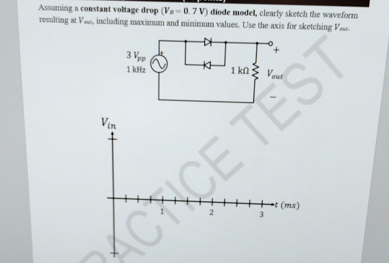 Solved Assuming a constant voltage drop (VD=0.7 V) diode | Chegg.com