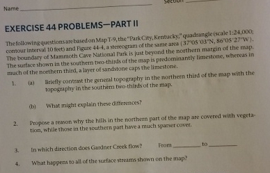 Solved Name q,EXERCISE 44 ﻿PROBLEMS-PART IIThe following | Chegg.com