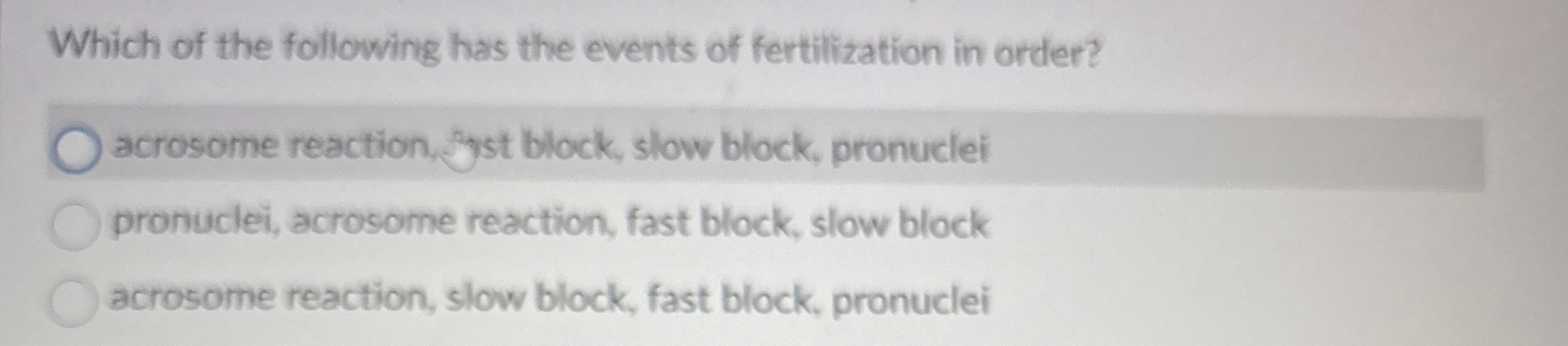 Solved Which of the following has the events of | Chegg.com