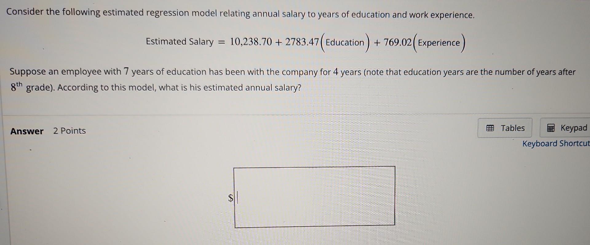 Solved Consider the Tollowing estimated regression model | Chegg.com