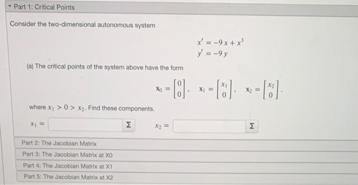 Solved Consider the two-dimensional autonomous system | Chegg.com