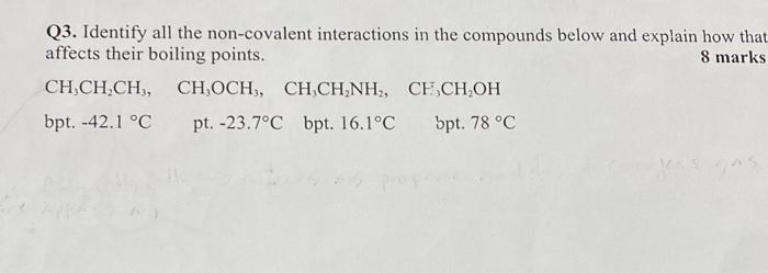 Solved Q3. Identify all the non-covalent interactions in the | Chegg.com