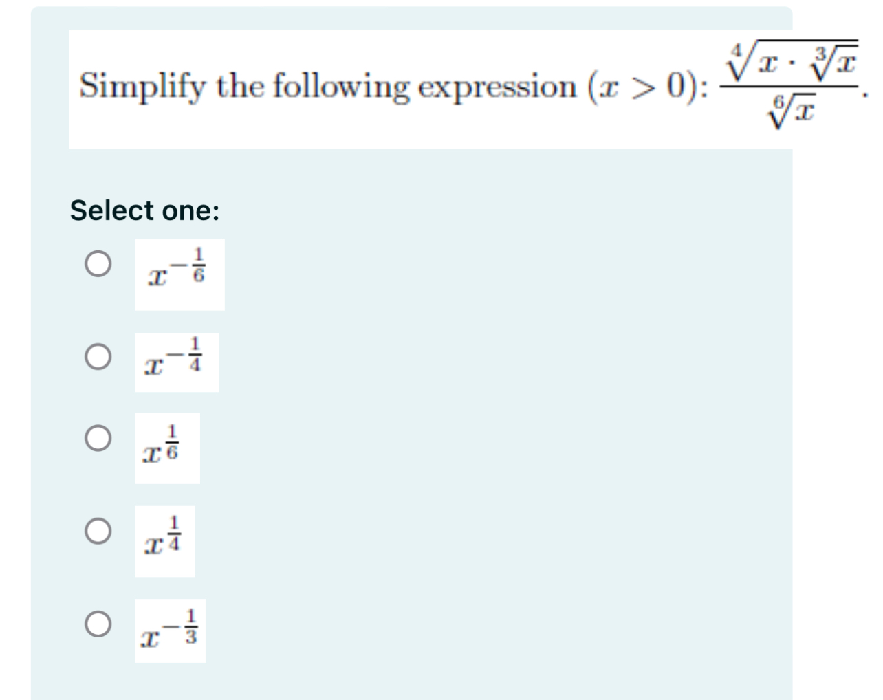 Solved Simplify the following expression )>(0Select | Chegg.com