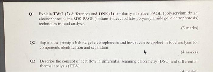 Solved Q1 Explain TWO (2) differences and ONE (1) similarity | Chegg.com