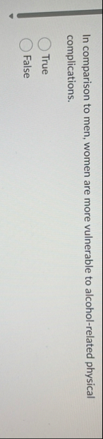 Solved In comparison to men, women are more vulnerable to | Chegg.com