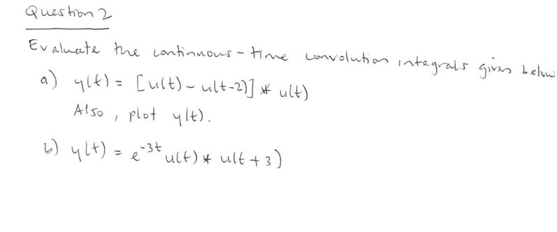 Question 2Evaluate the continuous-time convolution | Chegg.com