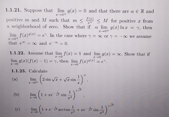 Solved 1.1.21. ﻿Suppose that limx→0+g(x)=0 ﻿and that there | Chegg.com