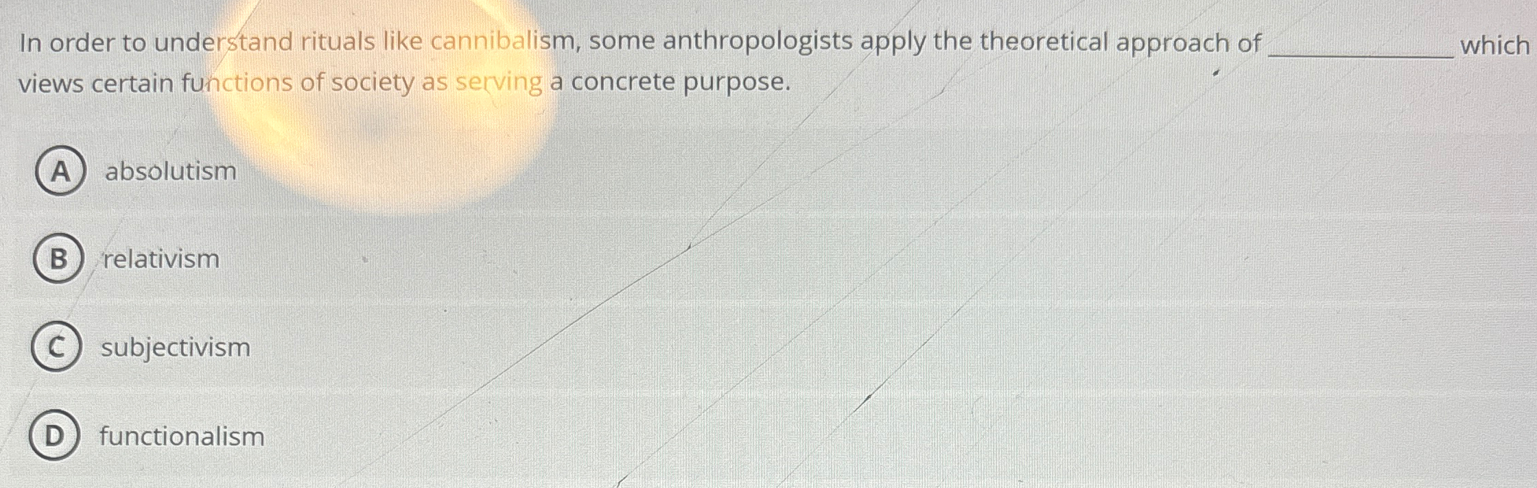 Solved In order to understand rituals like cannibalism, some | Chegg.com