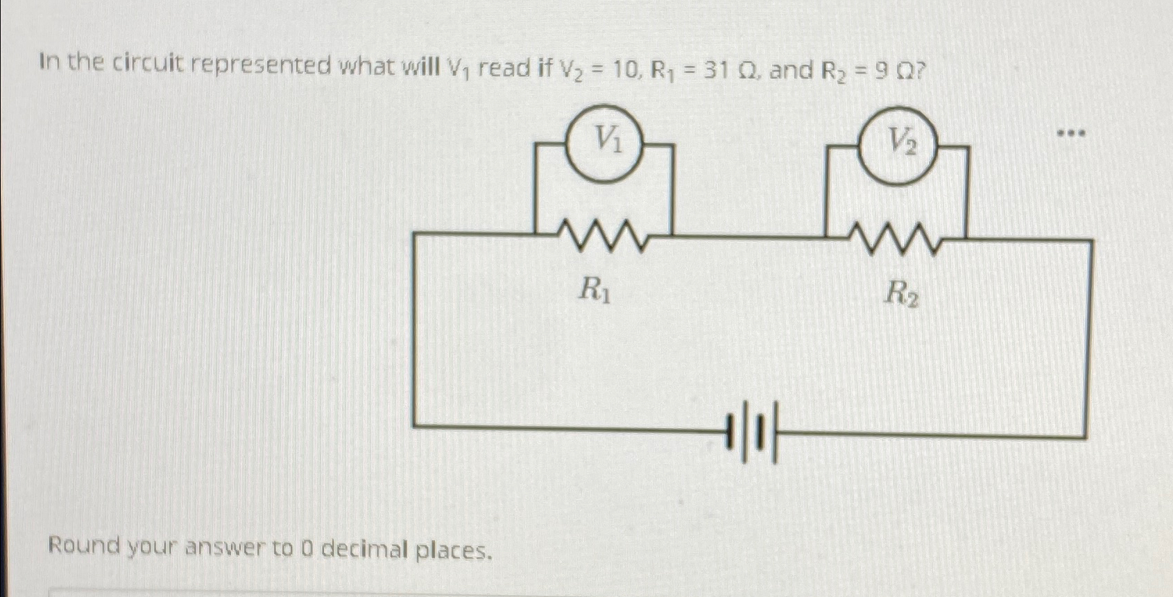 Solved In the circuit represented what will V1 ﻿read if | Chegg.com