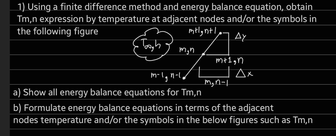 Solved Using a finite difference method and energy balance | Chegg.com