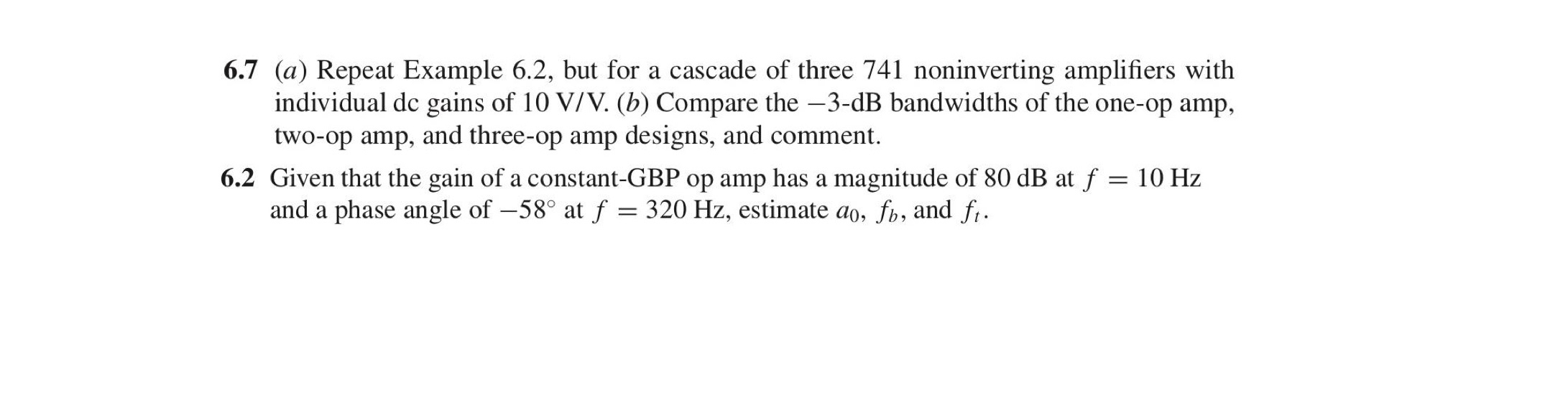 Solved 6.7 (a) ﻿Repeat Example 6.2, ﻿but for a cascade of | Chegg.com