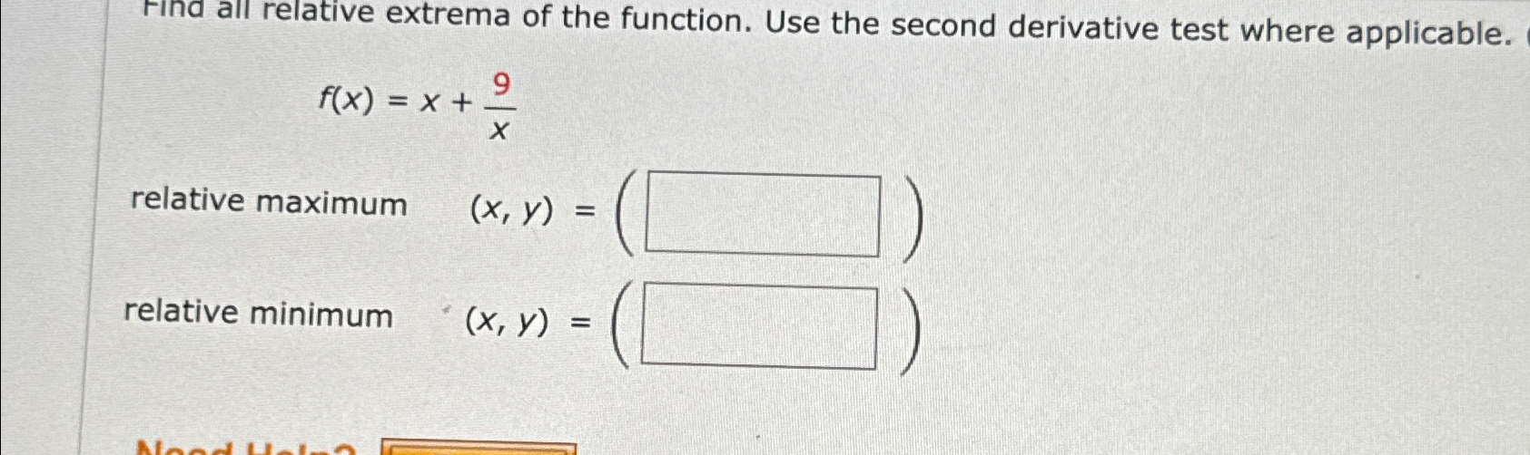 Solved Find all relative extrema of the function. Use the | Chegg.com