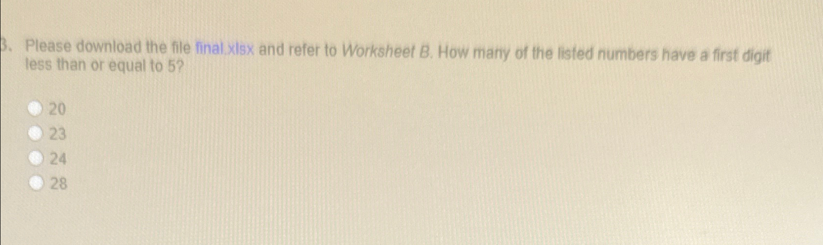 Solved Please download the file final x|| ﻿sx and refer to | Chegg.com