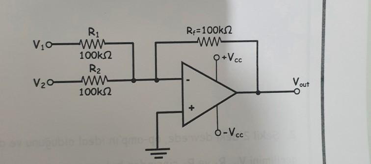 Solved Find the Vout voltage in terms of V1 and V2 . | Chegg.com