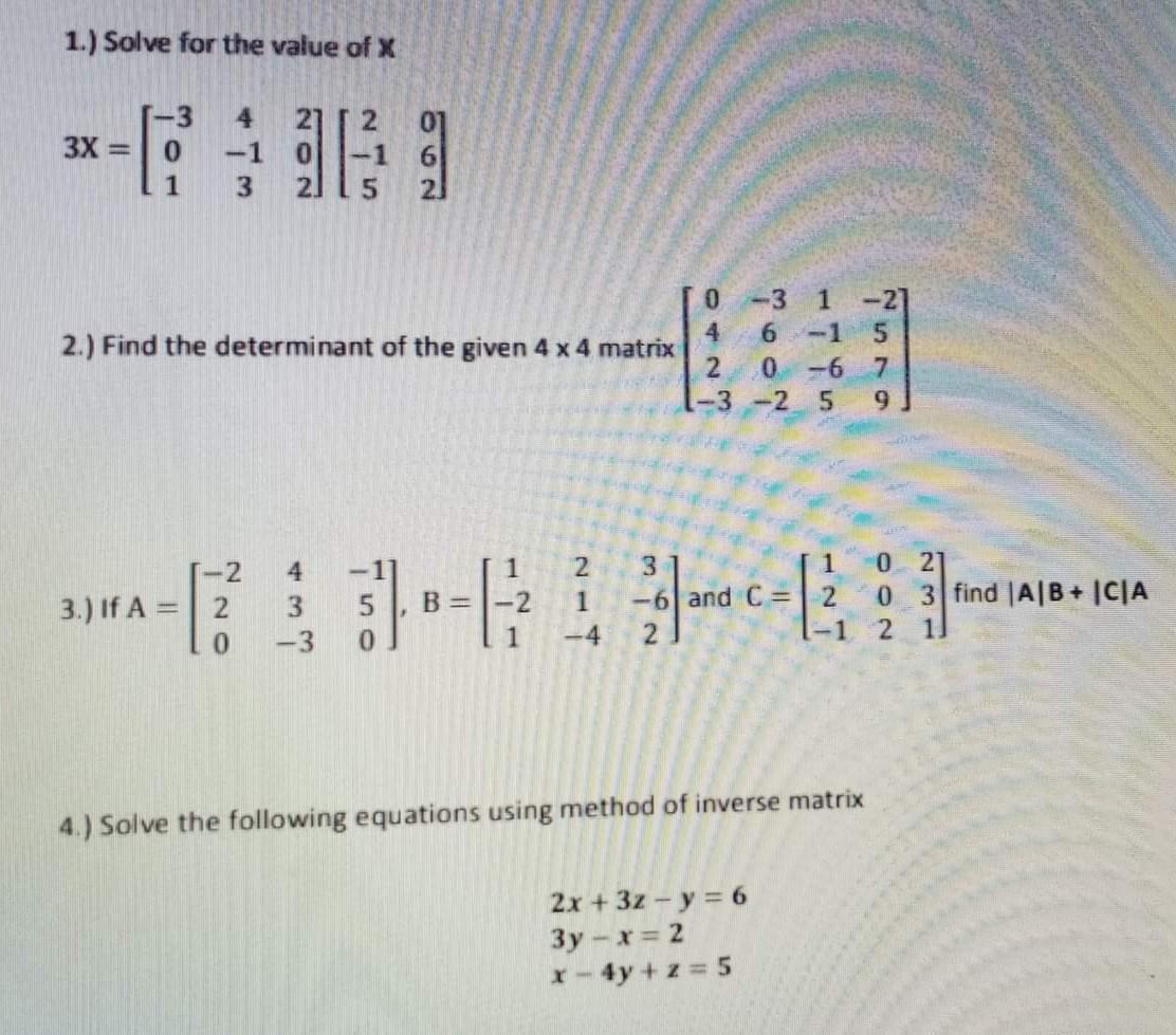 Solved 1.) Solve for the value of x | Chegg.com
