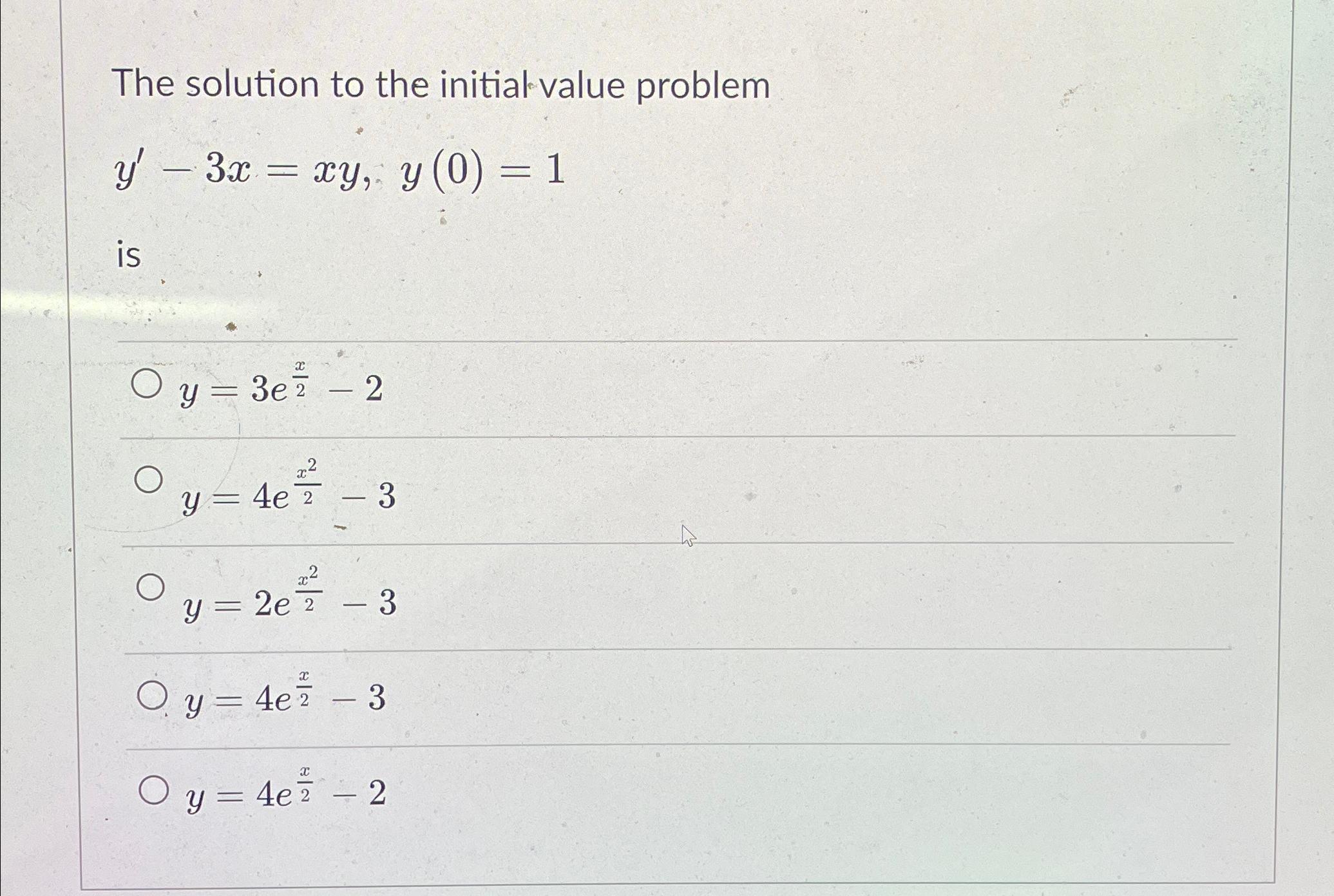 Solved The solution to the initial-value | Chegg.com