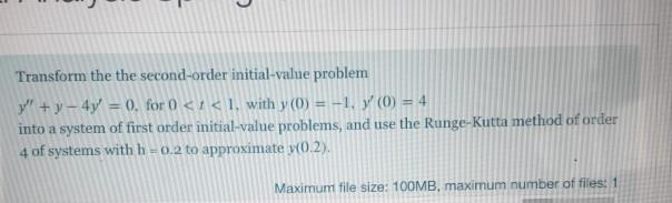 Solved C Transform the the second-order initial-value | Chegg.com