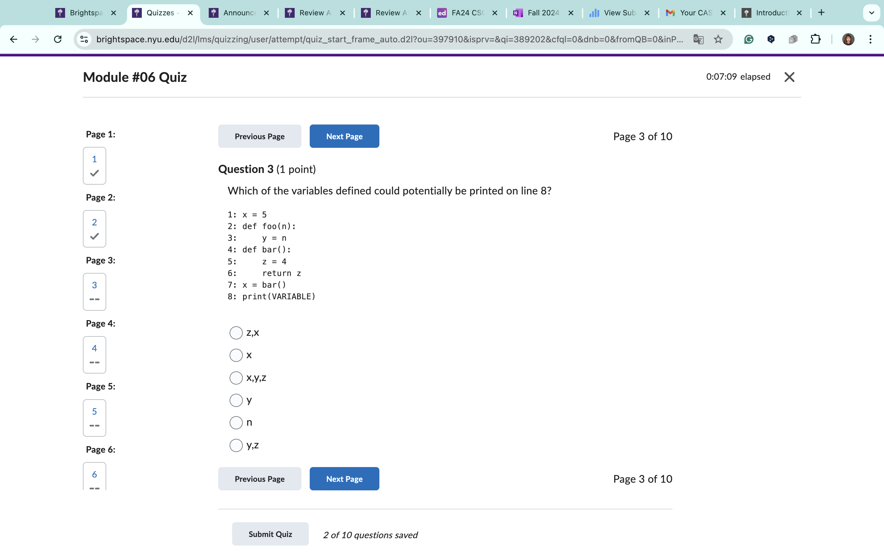Solved Question 4 (1 ﻿point) ﻿Consider the following | Chegg.com