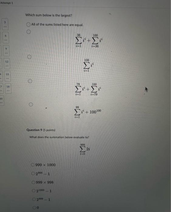 Solved Which sum below is the largest? All of the sums | Chegg.com