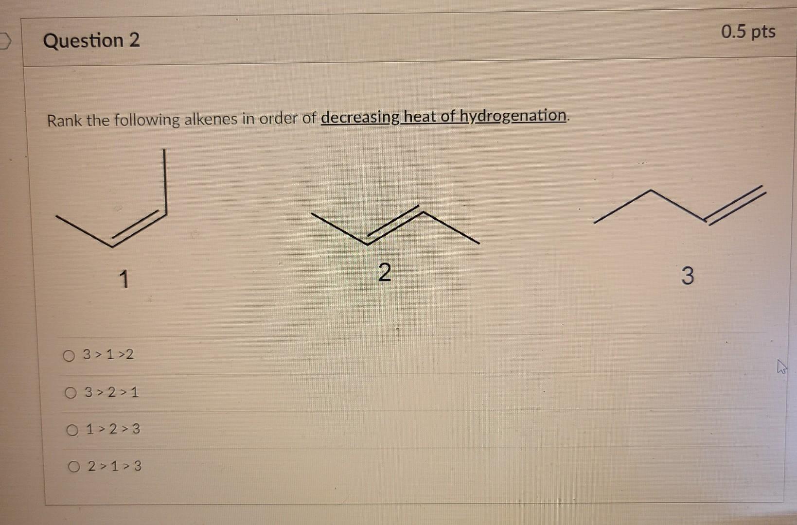 Solved Rank the following alkenes in order of decreasing | Chegg.com