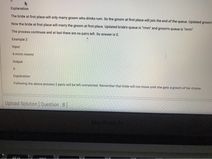 Solved - Problem Description A ceremony where a Bride | Chegg.com