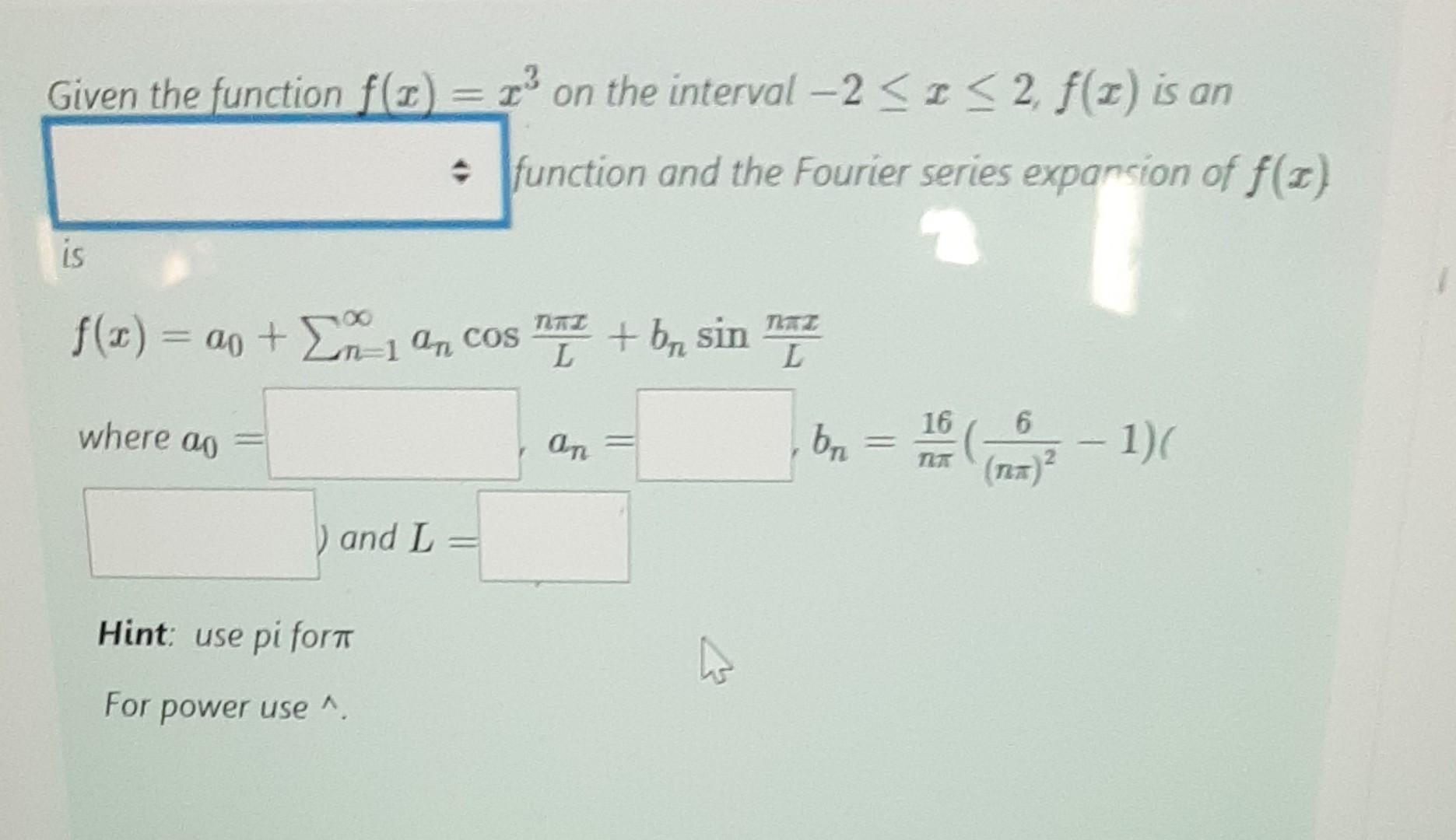 Solved Given the function f(x)=x3 on the interval | Chegg.com