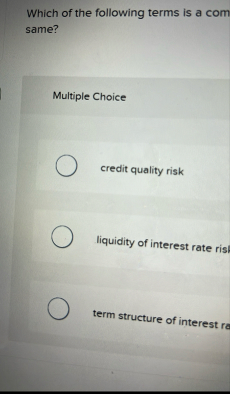 Solved Which of the following terms is a com same?Multiple | Chegg.com