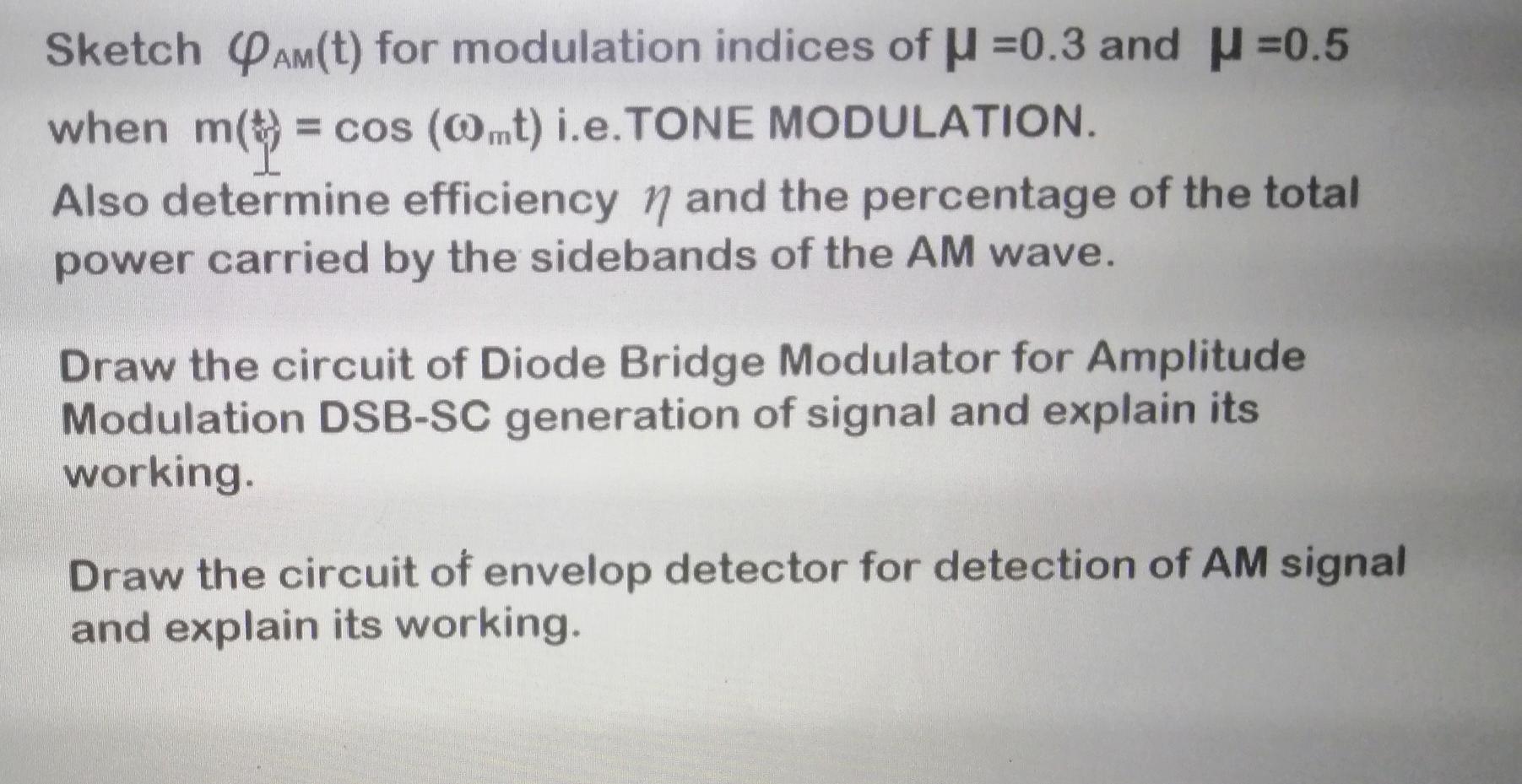 Sketch Gam(t) for modulation indices of p =0.3 and p | Chegg.com