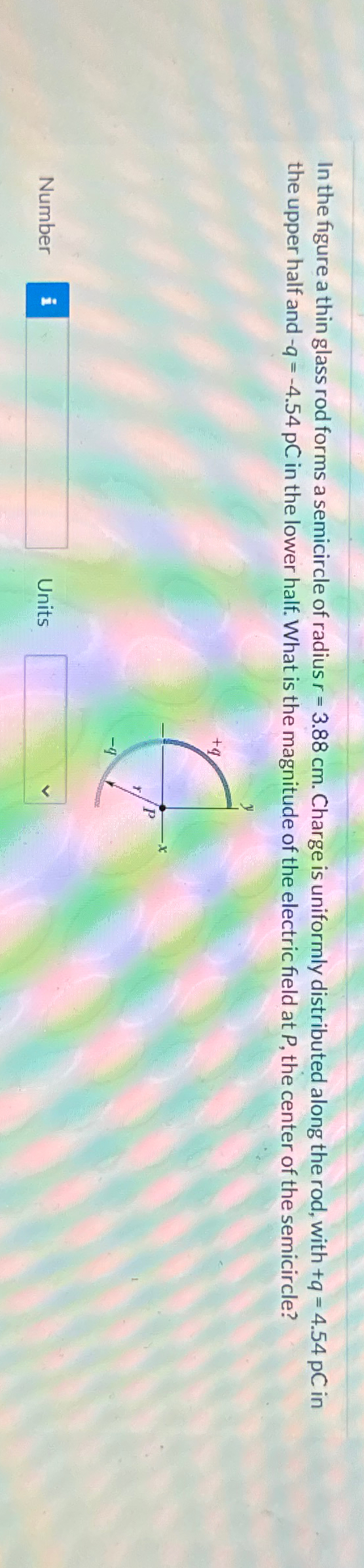 Solved In the figure a thin glass rod forms a semicircle of | Chegg.com