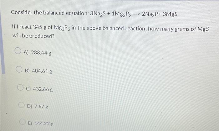 Solved Consider the balanced equation: 3Na2 | Chegg.com